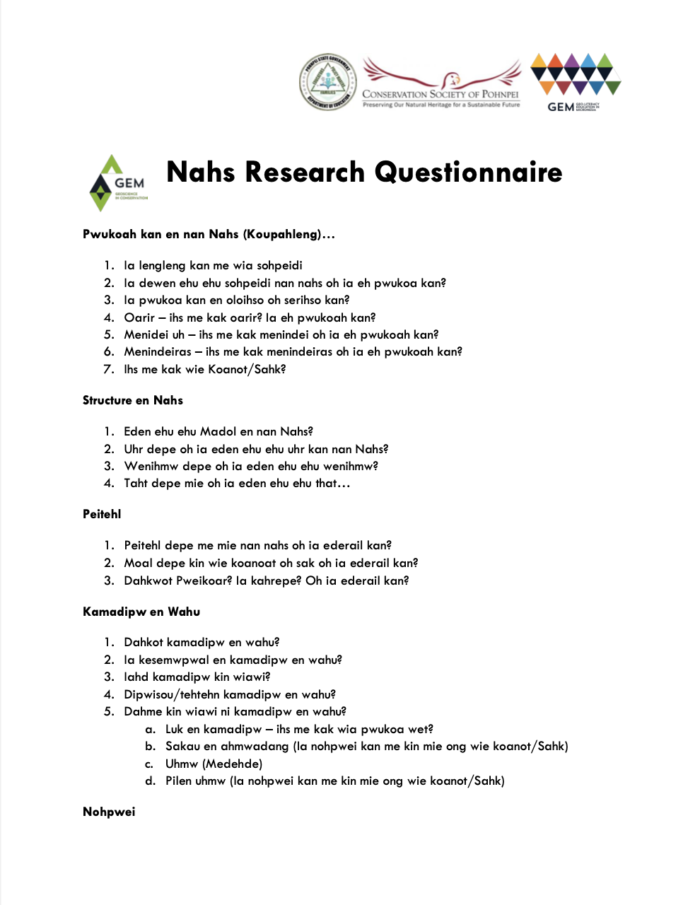 GEM | Roles & Responsibilities in the Nahs Research Questionnaire